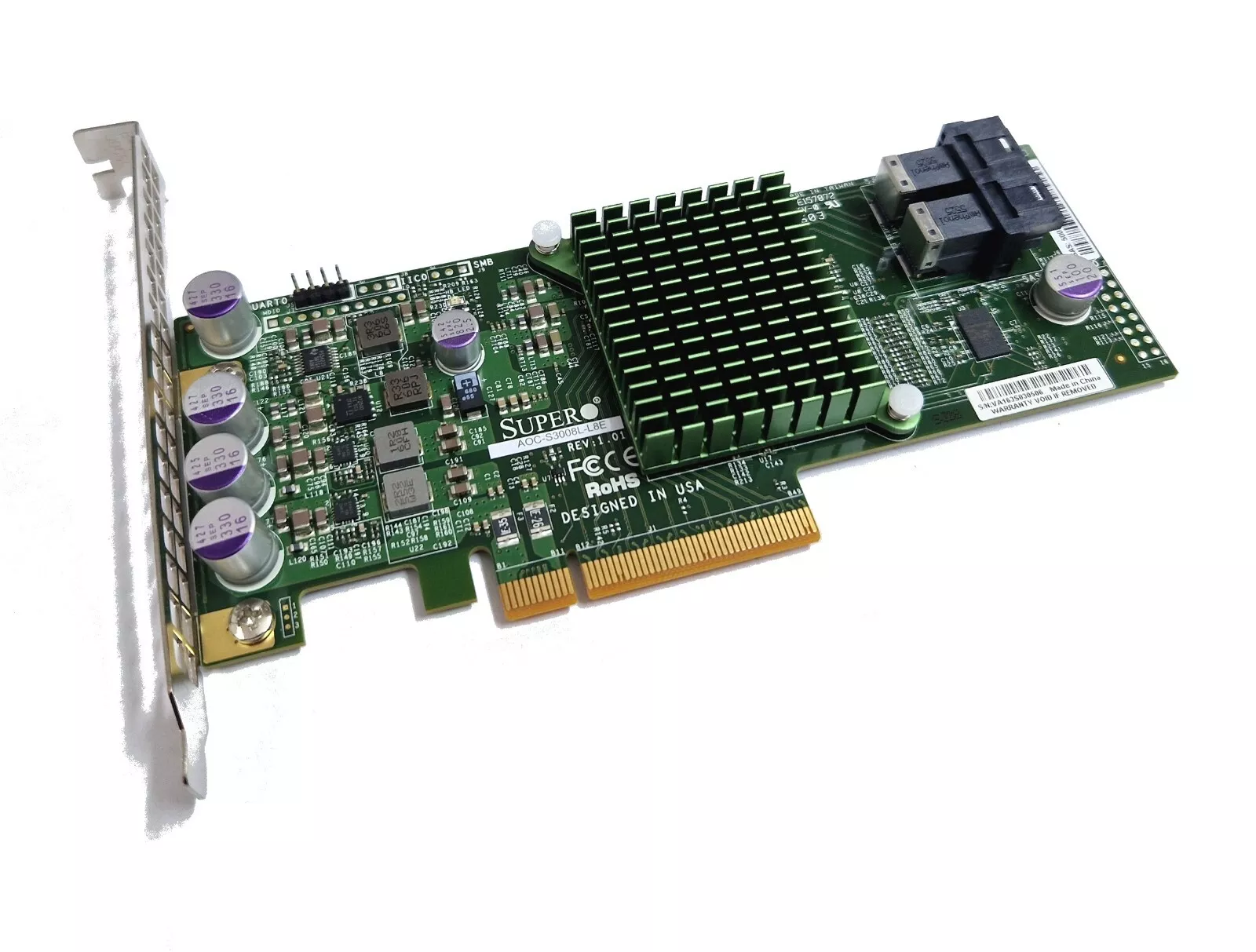 Supermicro AOC-S3008L-L8E SATA / SAS HBA Controller RAID 12Gbps PCIe x8 ...